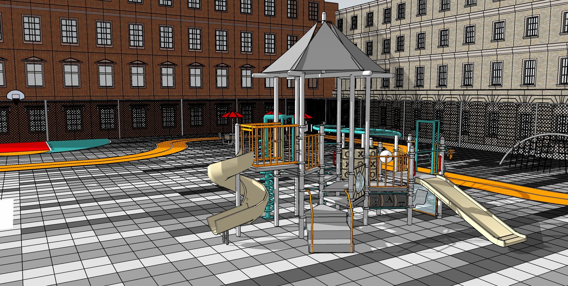 Playground Surfacing Layouts | Playground Surfacing Designs | Rooftop Paver Designs | Safety ...